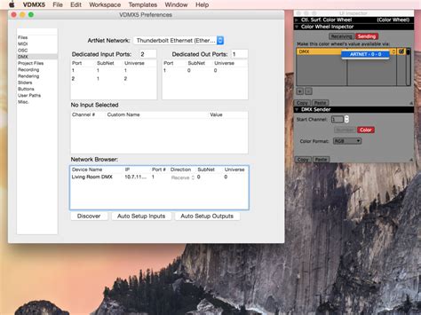 sending dmx from a vdmx color picker — vdmx mac vj software