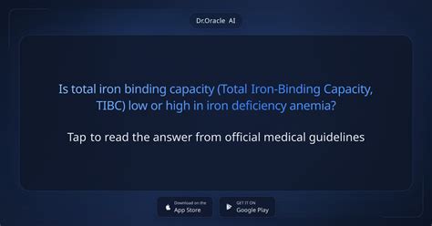Is Total Iron Binding Capacity Total Iron Binding Capacity Tibc Low Or High In Iron