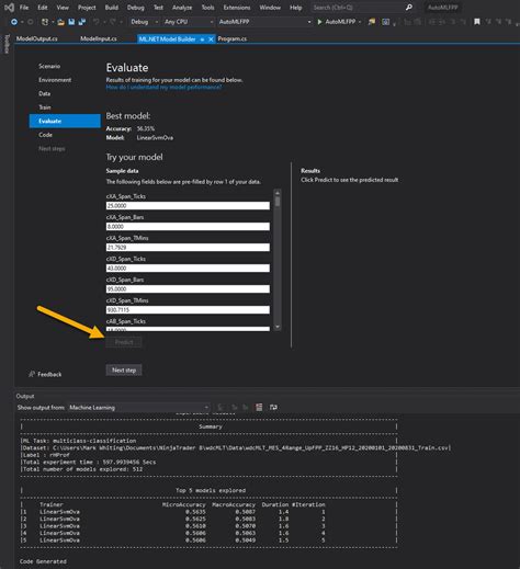 Predict Button Not Highlightedactive · Issue 1067 · Dotnetmachinelearning Modelbuilder · Github