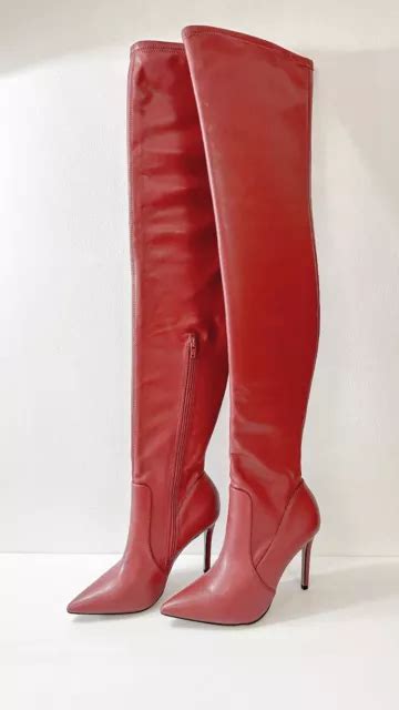 River Island Red High Heel Fetish Thigh Boots Uk5 Eu38 £3500 Picclick Uk