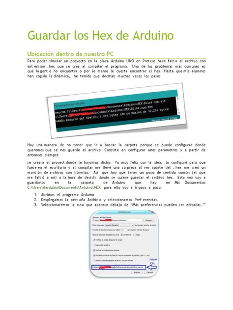 Guardar Los Hex De Arduino Pdf Arduino Archivo De Computadora