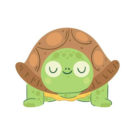 Happy Turtle Design Over White 26418588 Vector Art At Vecteezy