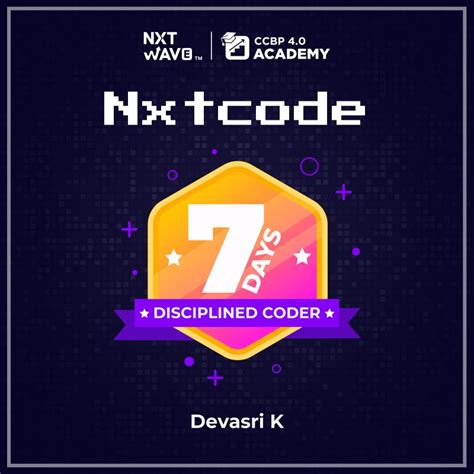 Devasri K On Linkedin Nxtwave Nxtwaveccbp Ccbp Ccbpian Nxtwaveccbp Nxtwave