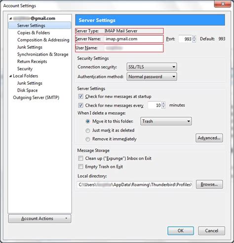 Thunderbird Email Storage Location