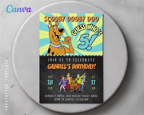Printable Birthday Invitation Scooby Doo Invitation Editable Invite