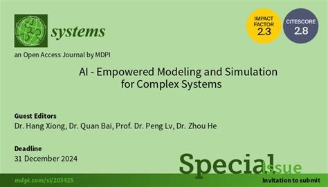 Systems Mdpi On Linkedin Ai Modeling Simulation Complexsystems