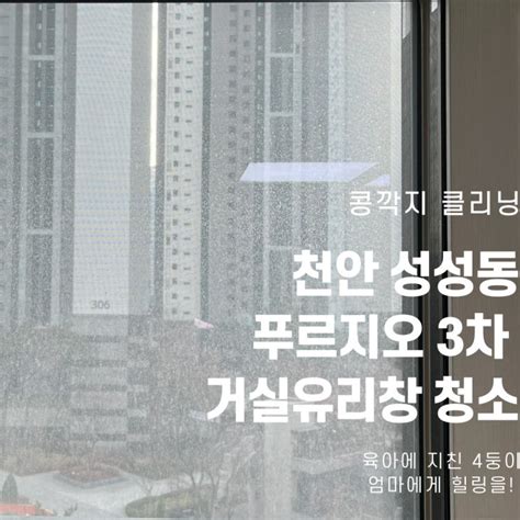 고층유리창청소 천안 성성동 푸르지오 3차 거실 유리창 청소 네이버 블로그