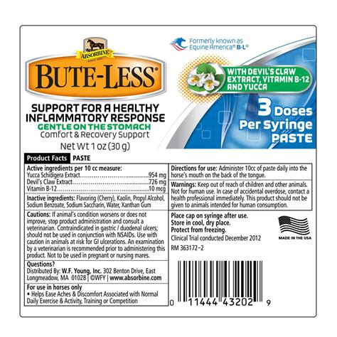 Bute Less® Comfort And Recovery Support Supplement Paste Absorbine
