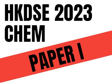Hkdse Chem 2023 Past Paper I Compulsory Question And Answer Hkdse