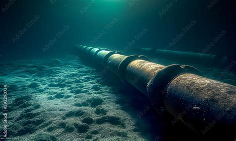 Underwater Pipeline On Sea Floor Ai Generated Illustration Stock Illustration Adobe Stock