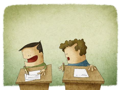 Cheating In Class Stock Vector Illustration Of Genius 22097187