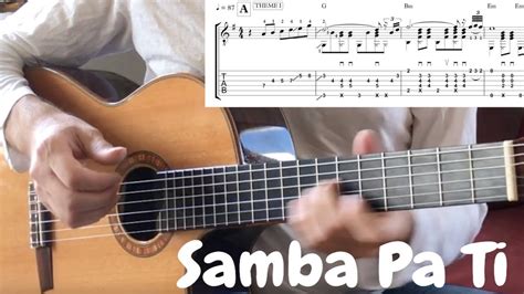 Samba Pa Ti Tab Tutorial Fingerstyle Guitar Tabs Slomo Lesson Youtube
