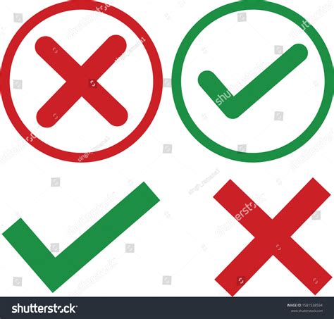 Illustration Vector Icon Right Wrong Tick Stock Vector Royalty Free Shutterstock
