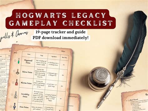 Hogwarts Legacy Checklist Gameplay Achievement Tracker Digital