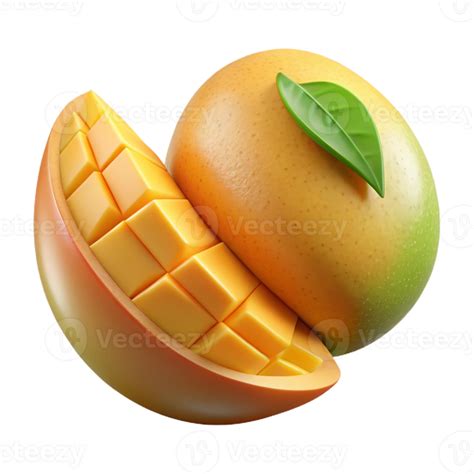 Dramatic Classic Mango Sliced Fruit Isolated Element Genuine 57444584 Png
