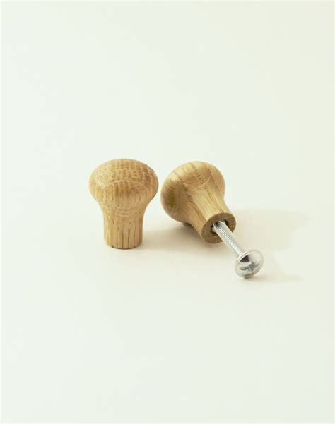 Tiny Clear Oak Knob Dia 20mm Minimalistic Drawer Pull