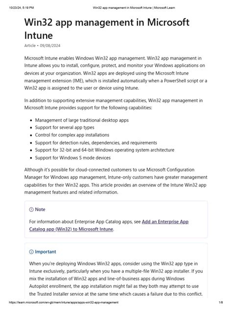 Intune Win32 App Deployment Guide Pdf Microsoft Windows Mobile App