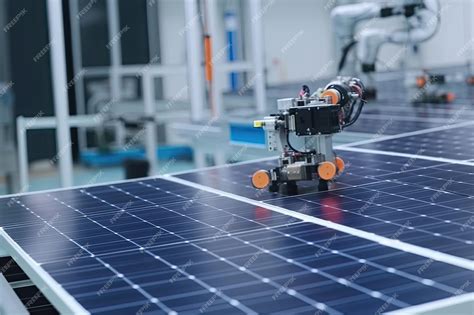 Premium Ai Image Solar Panel Assembly Line With Robot Arms Solar