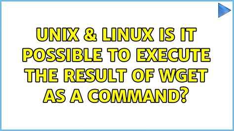 Unix And Linux Is It Possible To Execute The Result Of Wget As A Command