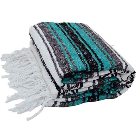 Sea Green Mexican Falsa Yoga Blanket Yoga Blanket Blanket Blanket Teal