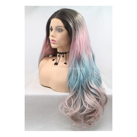Medium Wavy Hair Lace Synthetic Wig Handmade Crossdresser Wigs Crystal Dsbodyskins