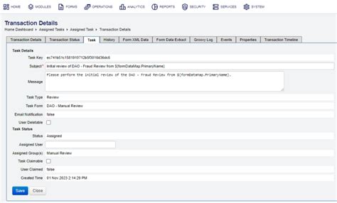 View Task Transaction Details