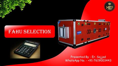Fresh Air Handling Unit Selection FAHU Selection In HVAC YouTube