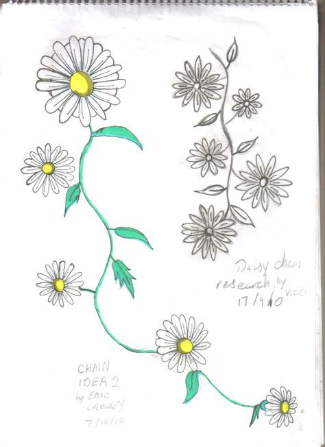 Daisy Chain Drawing Tattoo At Kimberly Marte Blog