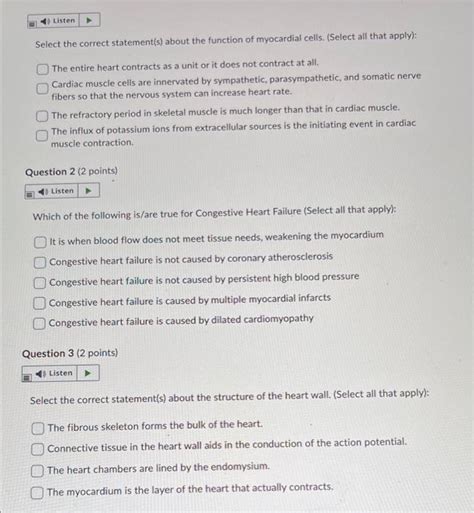 Solved 19 Listen Select The Correct Statements About The