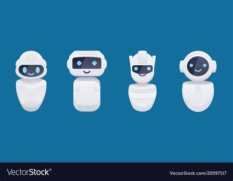 Cute Chat Bot Characters Set Royalty Free Vector Image