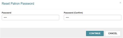 Reset A Patrons Password