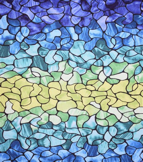 Premium Quilt Cotton Fabric Ombre Blue Stained Glass Joann