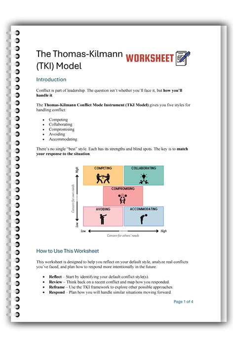Worksheet Thomas Kilmann Tki Model