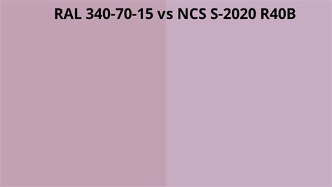 Ral 340 70 15 Vs Ncs S 2020 R40b Ral Colour Chart Uk