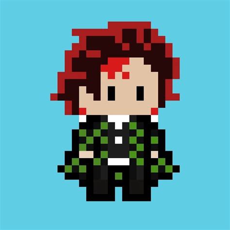 Tanjiro Kamado Demon Slayer Pixel Art Qué Hacer Cuando Estás