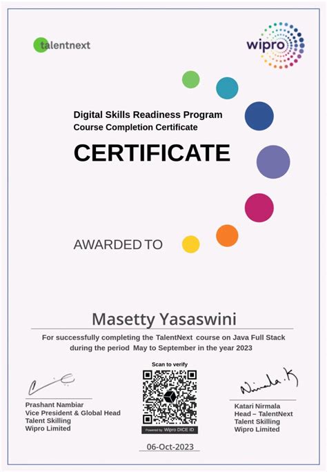Masetty Yasaswini On Linkedin Wirpo Talentnext Java Certificate