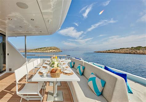Aft Deck Alfresco Dining Set Up Yacht Charter Superyacht News