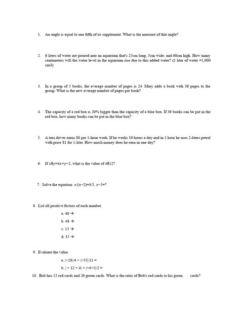 Ssat Math 06 Pdf Teaching Methods And Materials