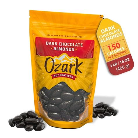 Ozark Nut Roasters Dark Chocolate Almonds Flavored Snack Nuts World