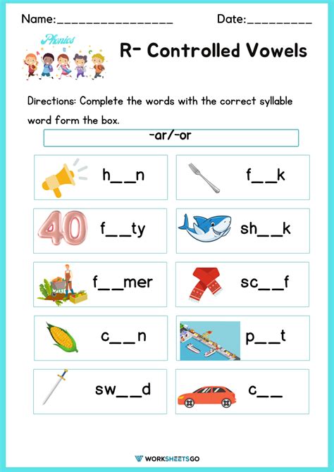 R Controlled Vowels List Pdf
