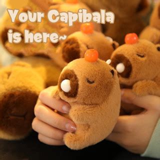 Kawaii Capybara พวงกญแจต กตาจ เป า Bubble Snot สตรอเบอร ร