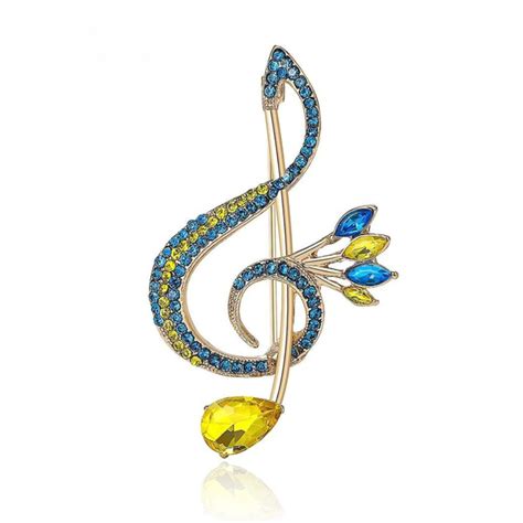 Брошь Broche бижутерия Музыка Скрипичный ключ разноцветная Brbf114395 Стильные аксессуары с