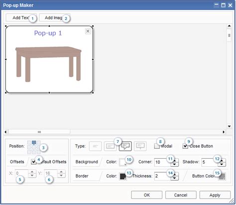 Pop Up Maker Dialog Box