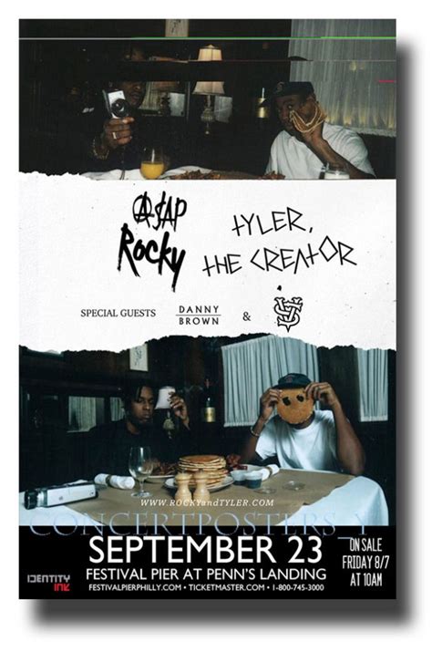 Asap Rocky Poster Concert W Tyler Creator 11 X 17 USA SameDay Shipping