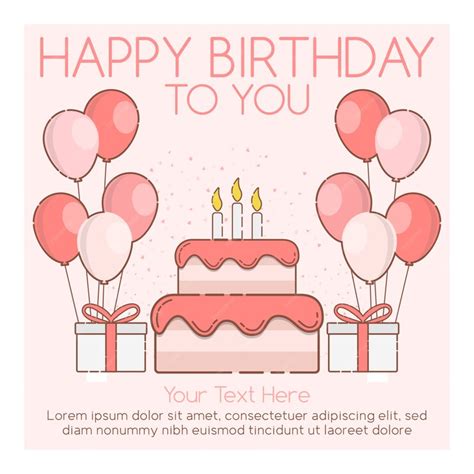 Шаблон поздравительной открытки с днем рождения Бесплатно векторы