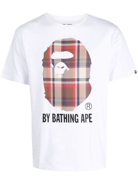 A Bathing Ape® Bape Check Cotton T Shirt Farfetch