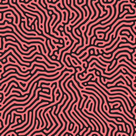 Premium Vector Monochrome Reaction Diffusion Organic Wavy Line Shapes Abstract Turing Pattern