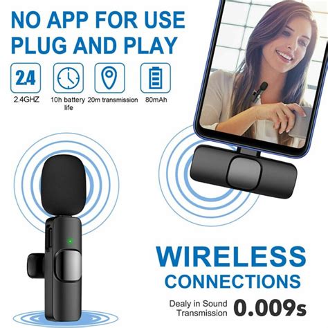 Jual Mic Clip On Wireless Type C 2 4g Youpin Microphone Bluetooth Clear
