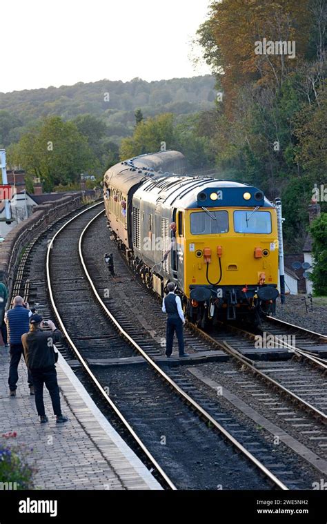 British Rail Class 50 Heritage Diesel Loco With 2nd Man Passing Token To The Signaller Severn British Rail Class 50 Heritage Diesel Loco With 2nd Man Passing Token To The Signaller Severn