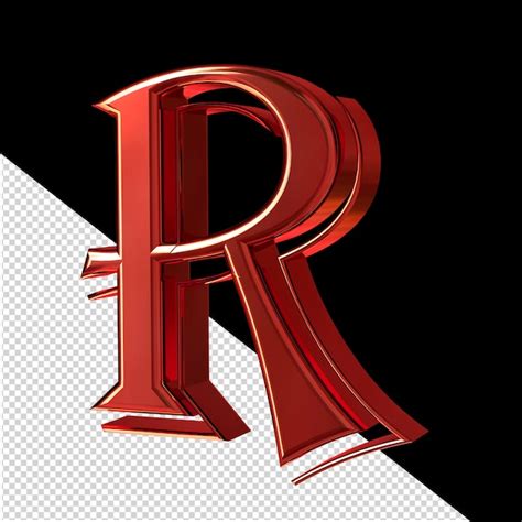 Premium Psd Red Symbol View From Right Letter R
